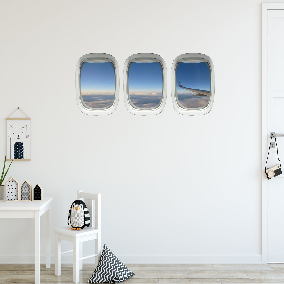 Bless international 3 Piece Clouds Airplane Wings Stickers Plane Window ...
