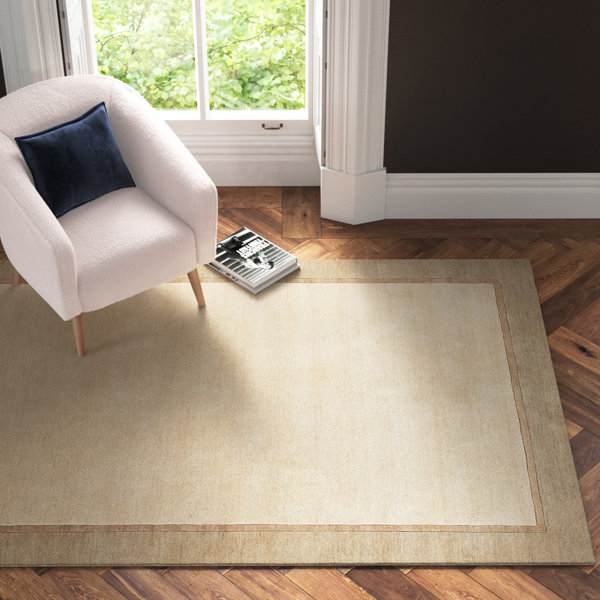 Joss & Main Zaley Handmade Wool Gray/Taupe Rug | Wayfair