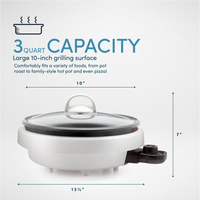 Aroma 3-Quart 3-in-1 Grillet & Reviews | Wayfair