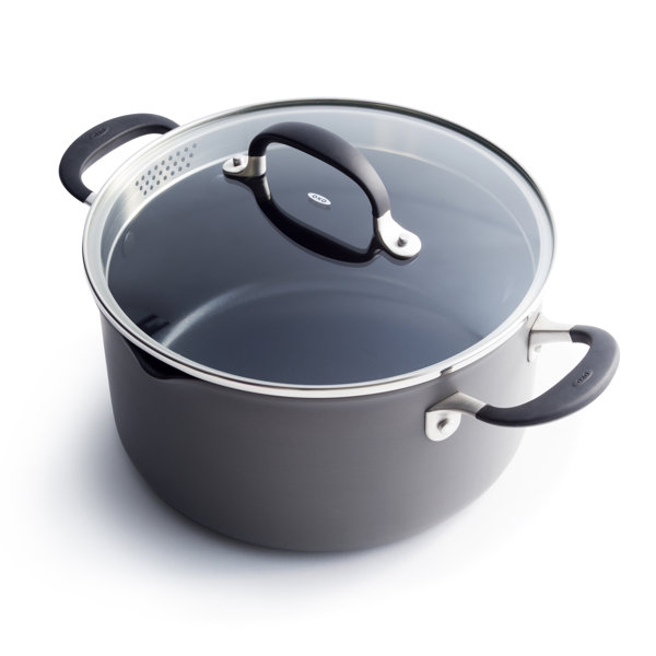 OXO 6 qt. Non-Stick Hard-Anodized Aluminum Stock Pot with Lid & Reviews ...