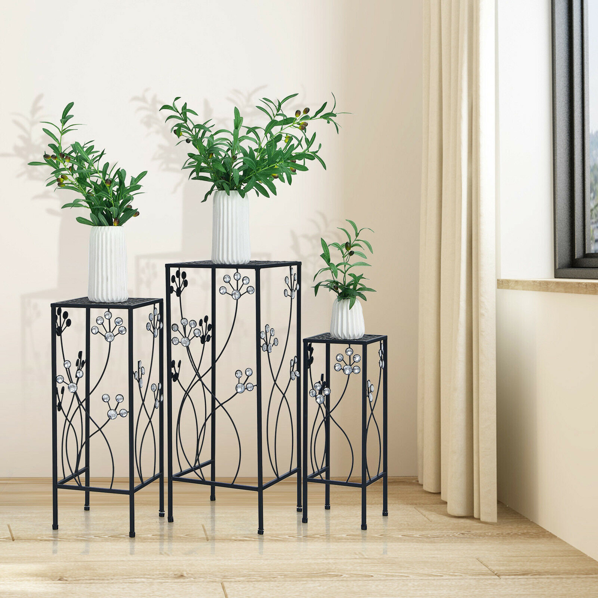 Red Barrel Studio® Metal 3 Piece Plant Stand Set | Wayfair