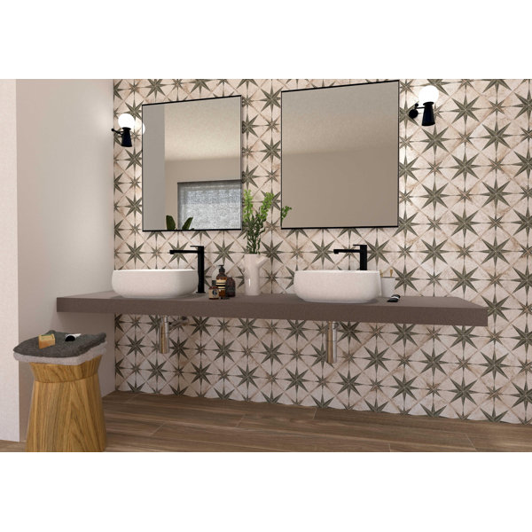 Industry Tile 8.86" x 8.86" Porcelain Patterned Wall & Floor Tile ...