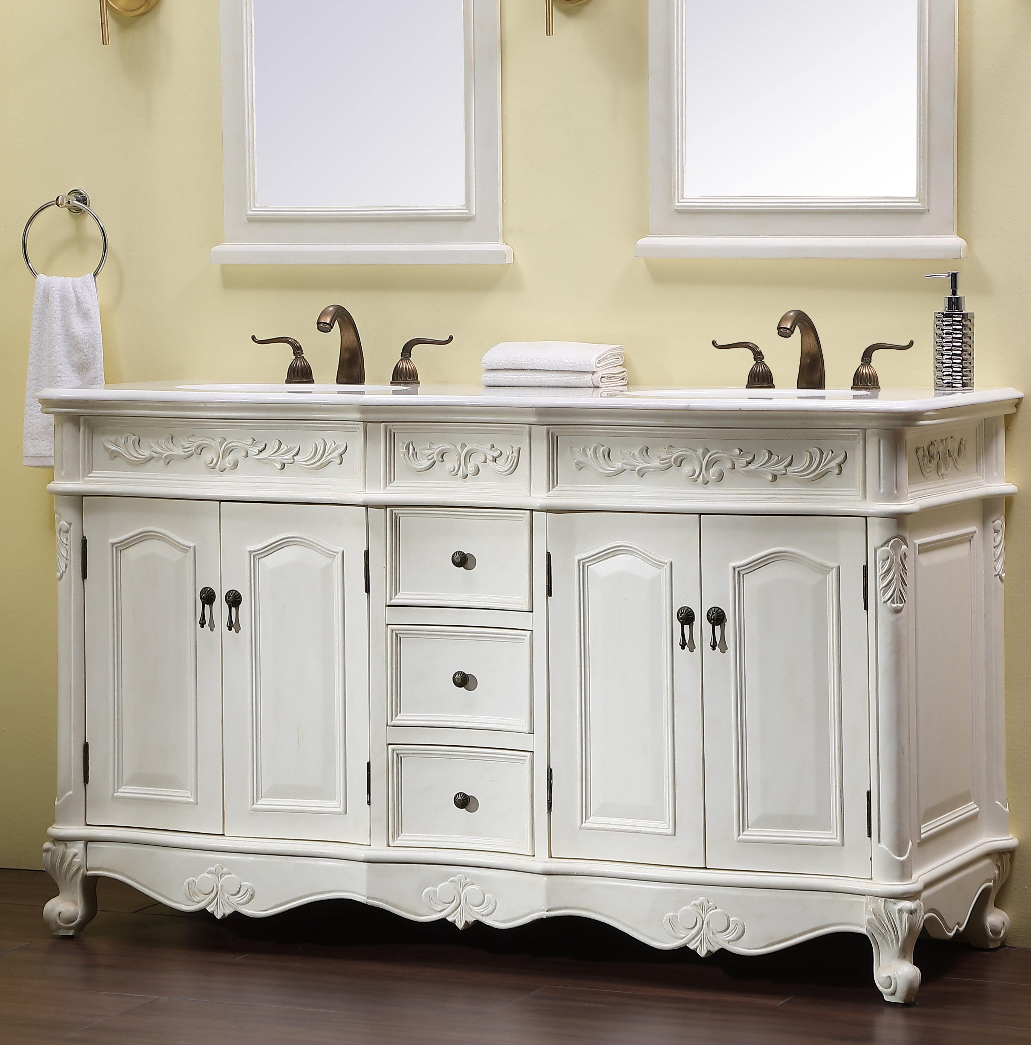 Lark Manor Stepan 60" Double Bathroom Vanity Set & Reviews | Wayfair