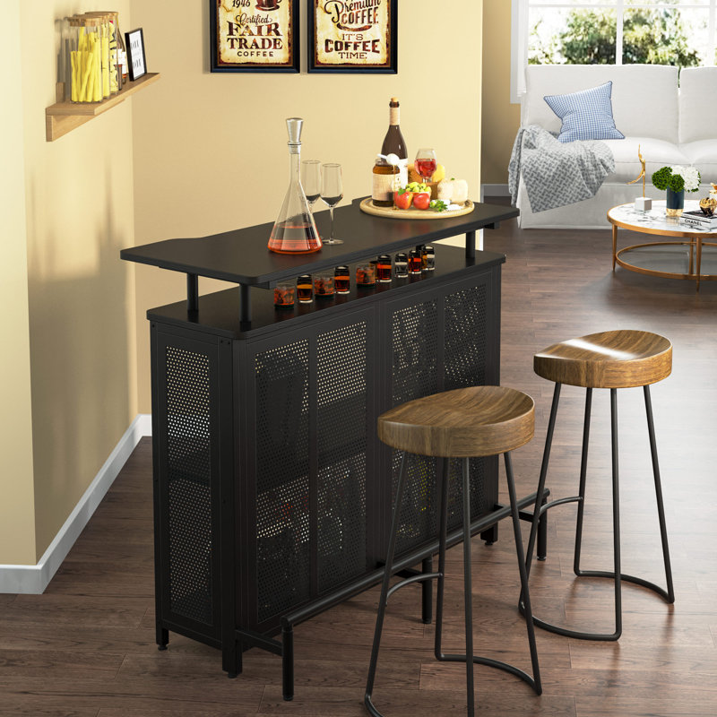 Latitude Run® White 47.24'' Home Bar & Reviews | Wayfair