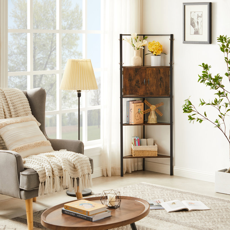 17 Stories Corner Storage Bookcase | Wayfair