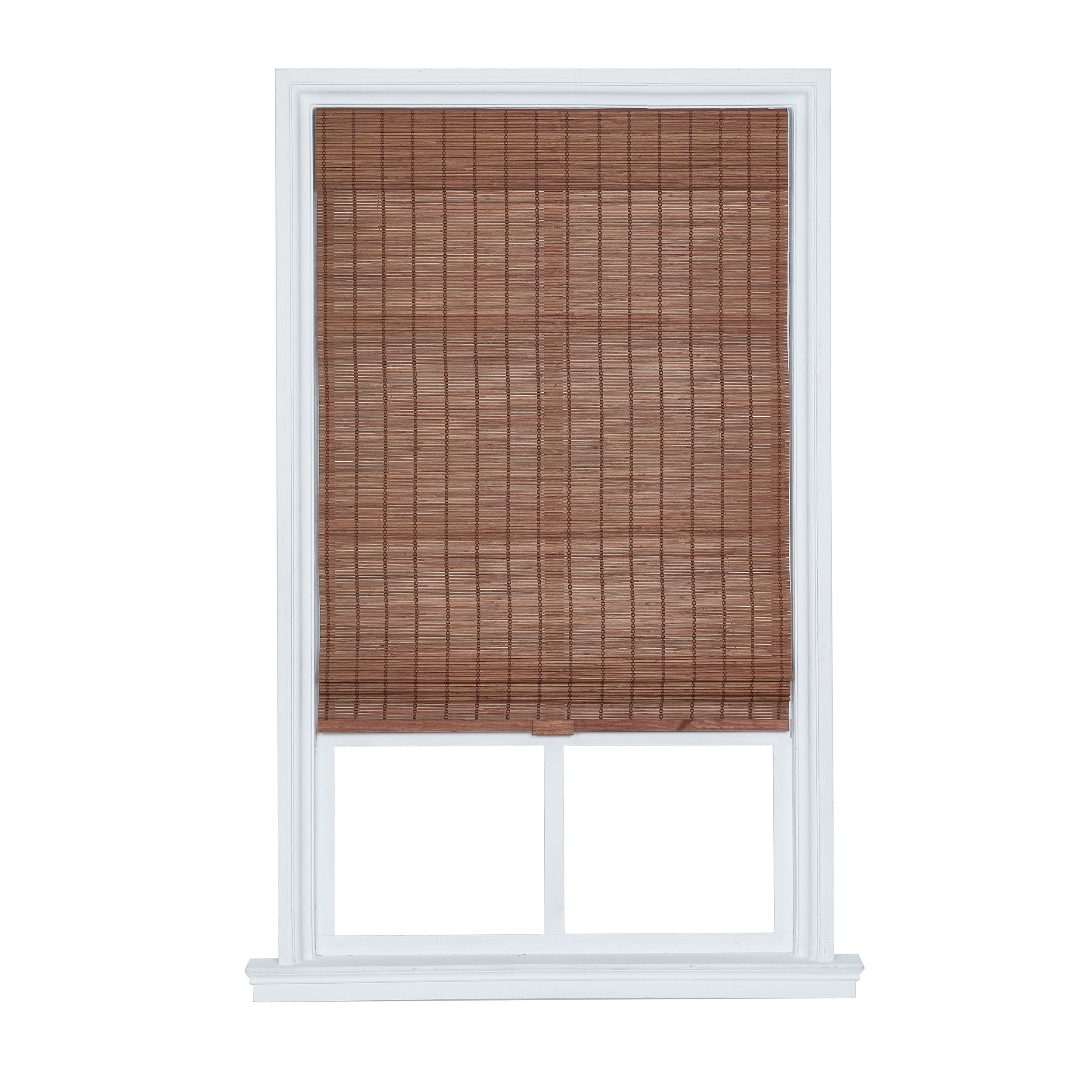 Home Basics Bria Cordless Bamboo Semi-Sheer Pecan Roman Shade | Wayfair