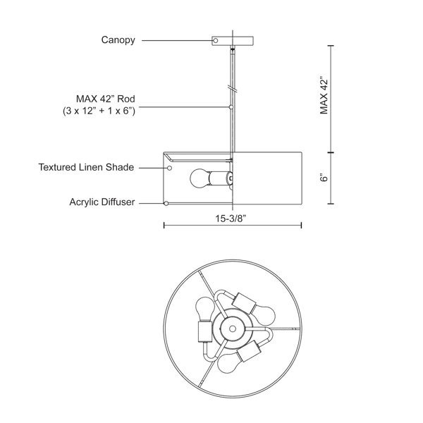 Kuzco Lighting Gregory 3 - Light Brushed Nickel Shaded Pendant | Wayfair