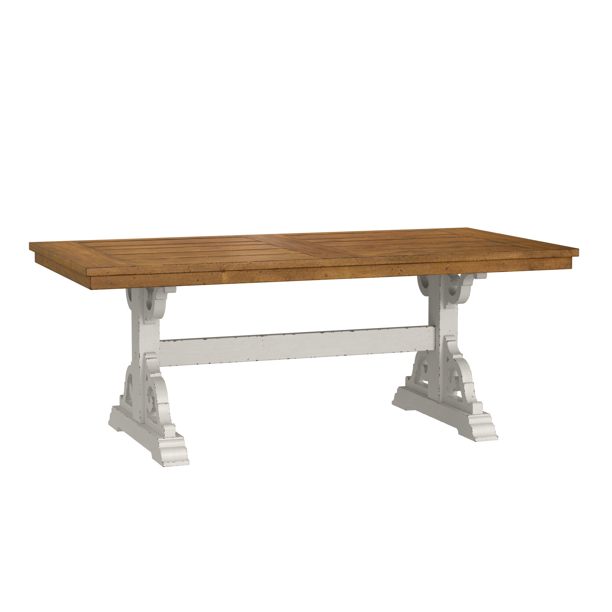 August Grove® Allerus Counter Height Trestle Dining Table | Wayfair