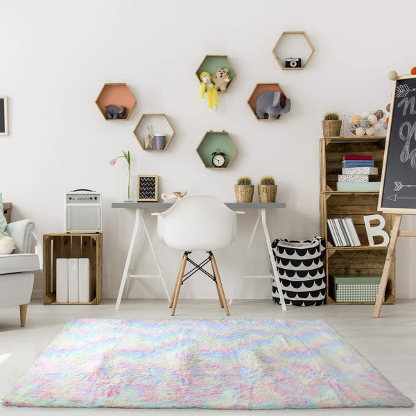 Everly Quinn Radyn Abstract Shag Rainbow Area Rug & Reviews | Wayfair
