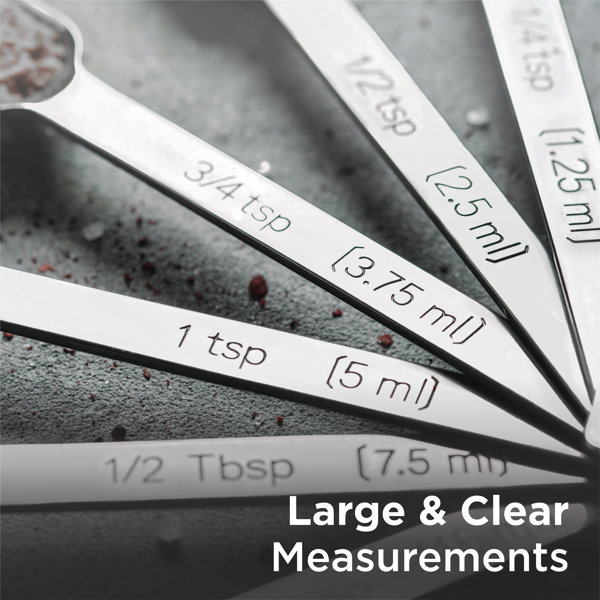 Deiss Pro 7-Piece Stainless Steel Measuring Spoon Set With Leveler For ...