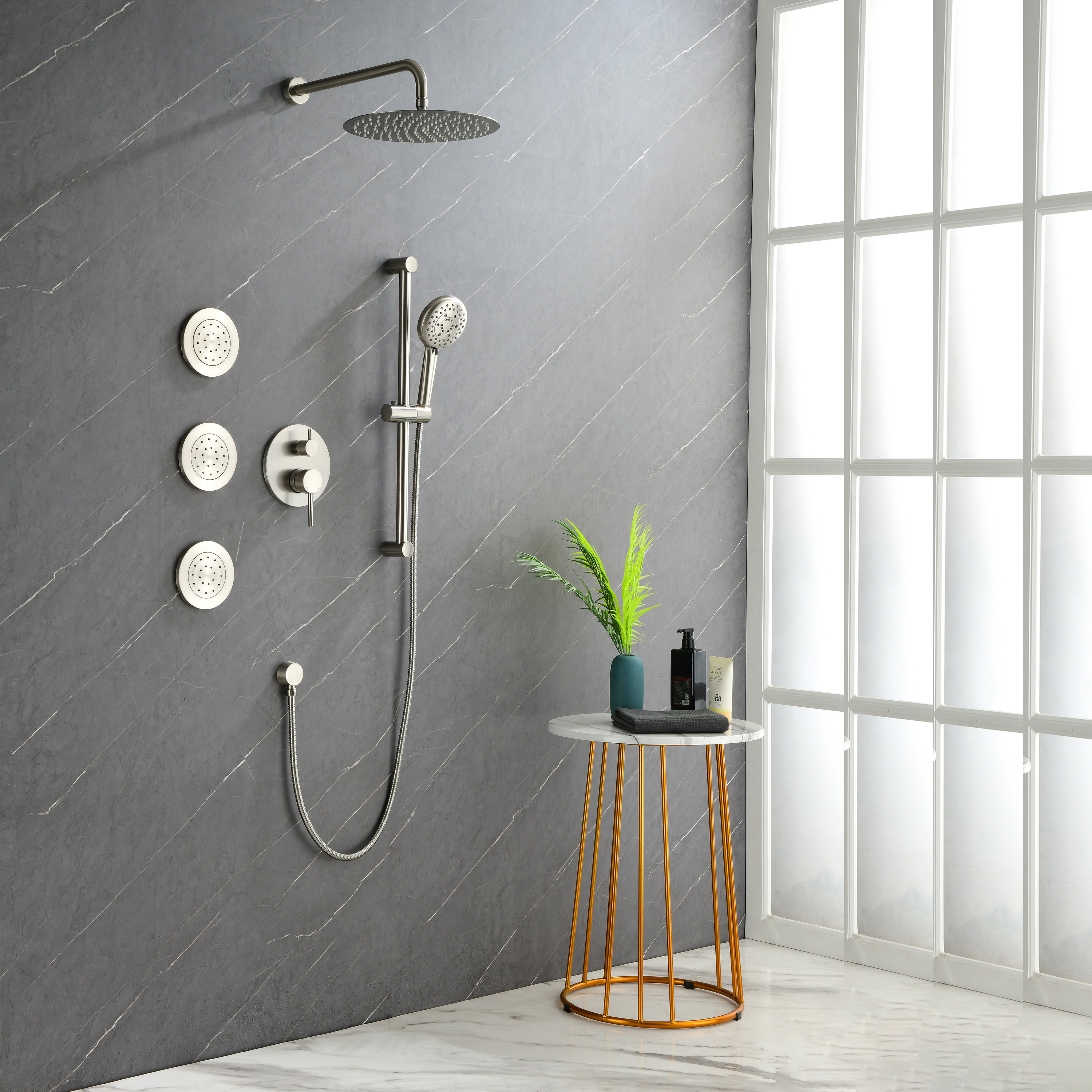 Homein Pressure Balanced Shower System with Rough-In Valve | Wayfair