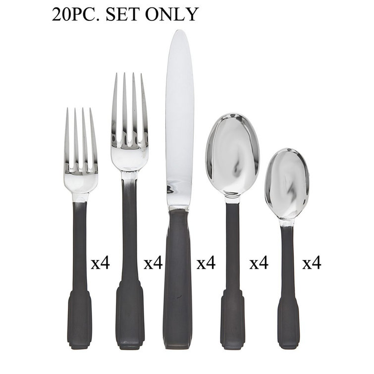 Ricci Argentieri Art Deco 20 - Piece Stainless Steel Flatware Set ...