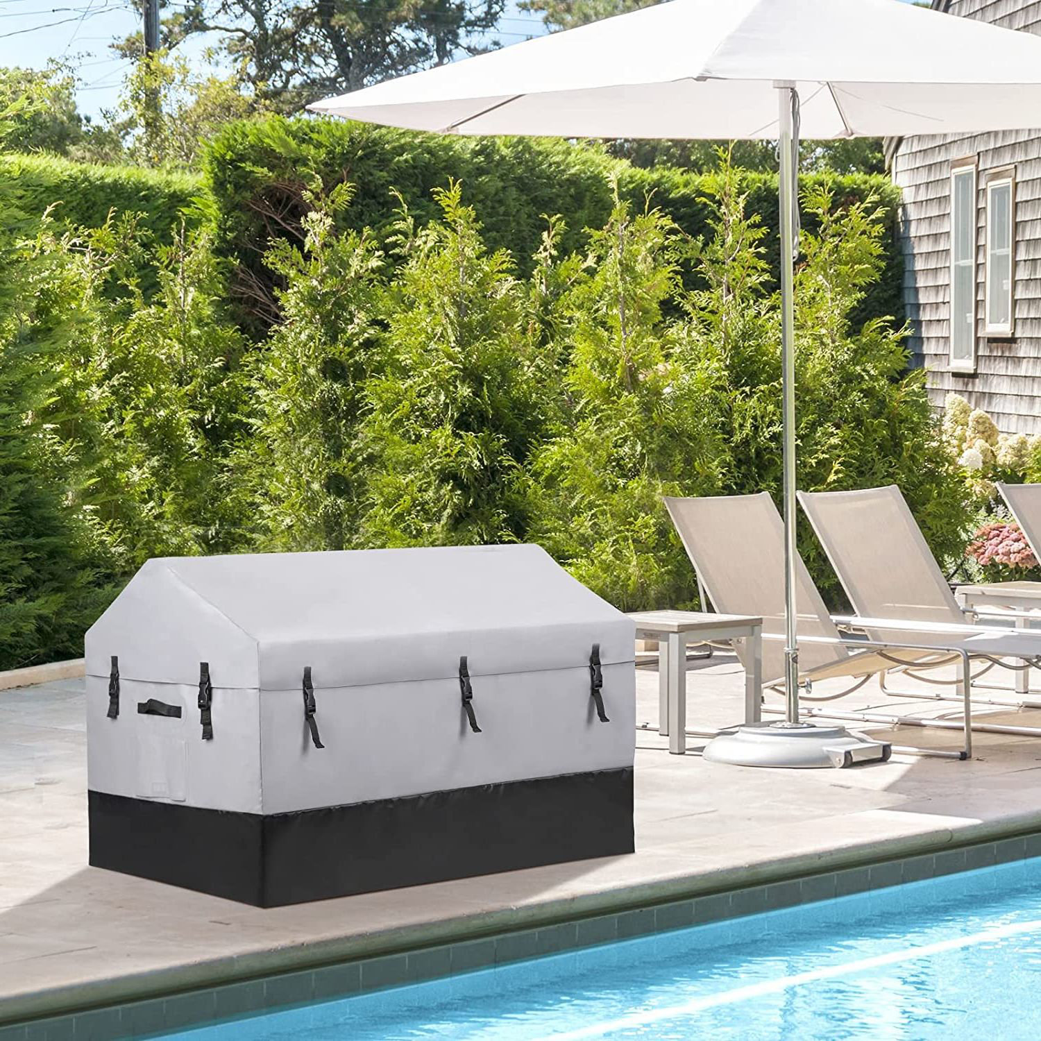 Dream House Water Resistant PVC Deck Box in Gray/Black | Wayfair