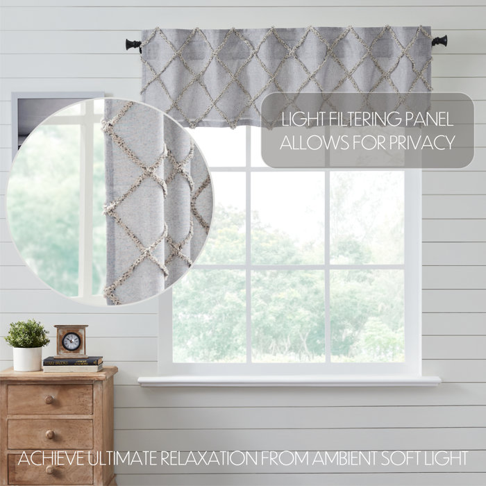 Foundry Select Straughn Geometric Cotton Tailored Window Valance in ...