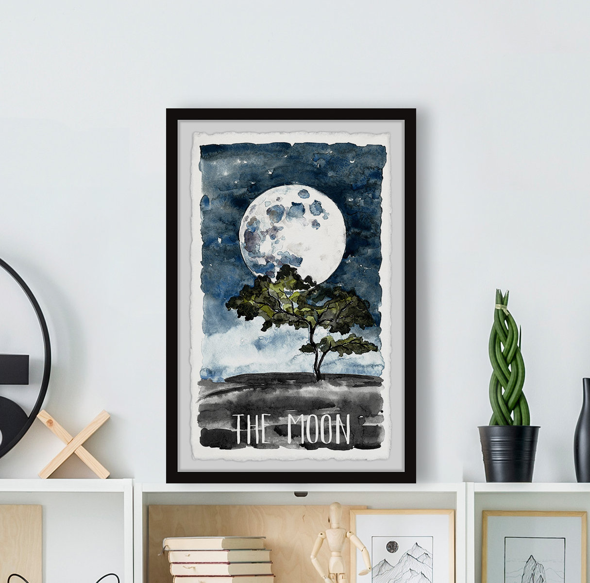 Trinx Stars And Full Moon - Picture Frame Graphic Art | Wayfair