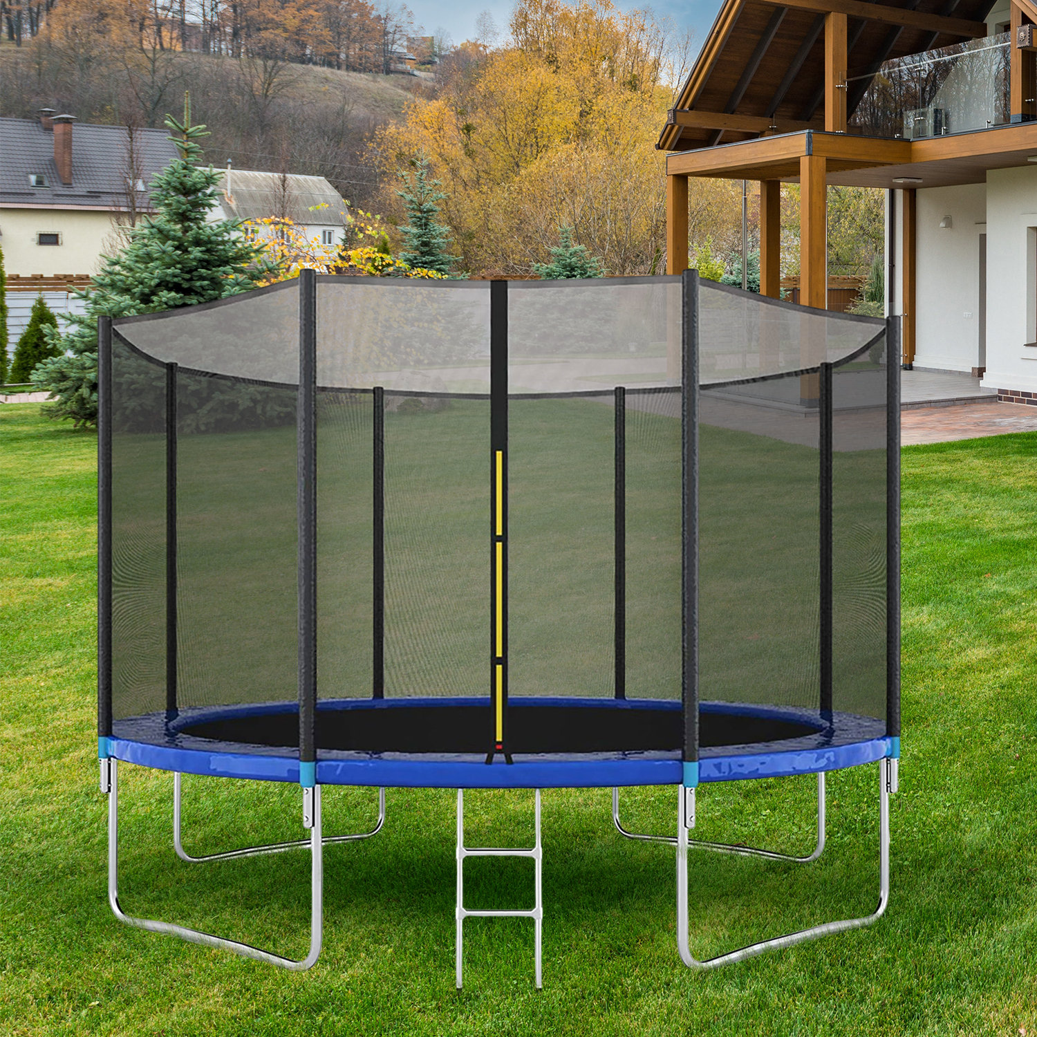 HHK HOME 12' Round Backyard Trampoline with Safety Enclosure | Wayfair