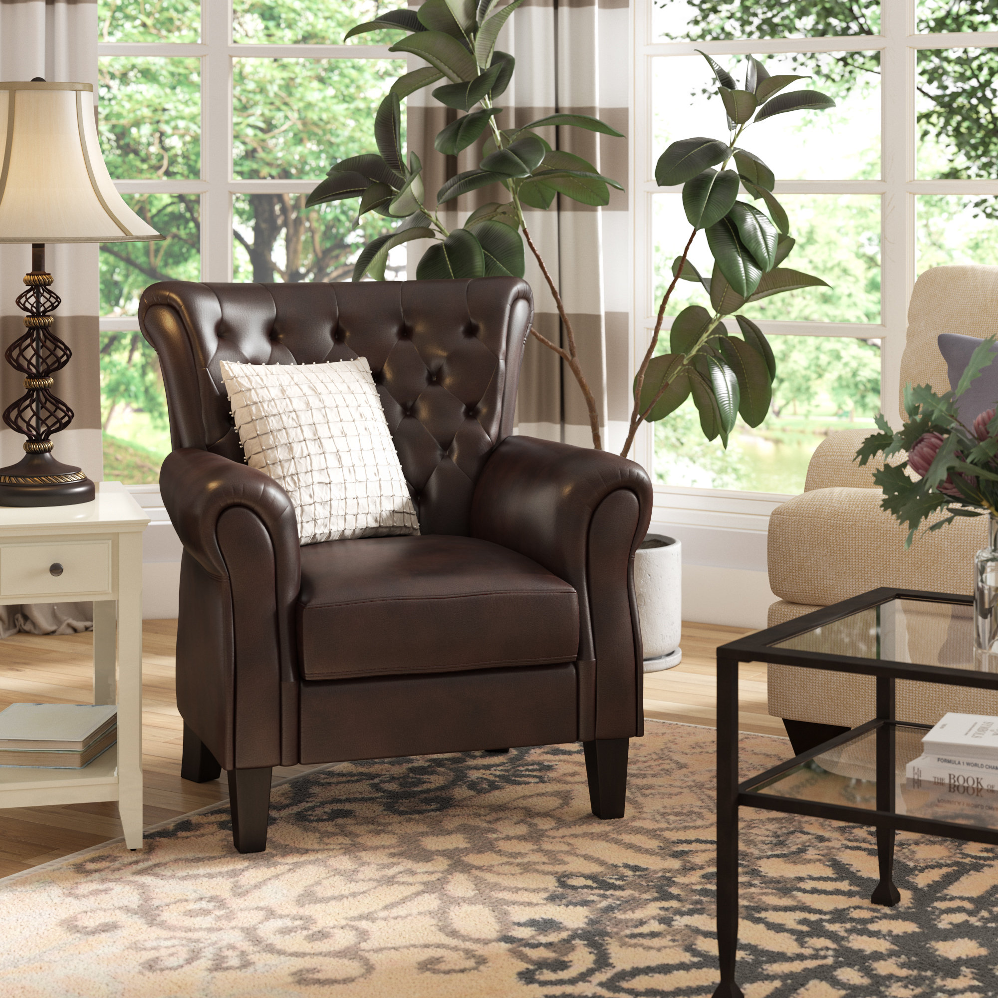Charlton Home® Trumann Upholstered Club Chair & Reviews | Wayfair