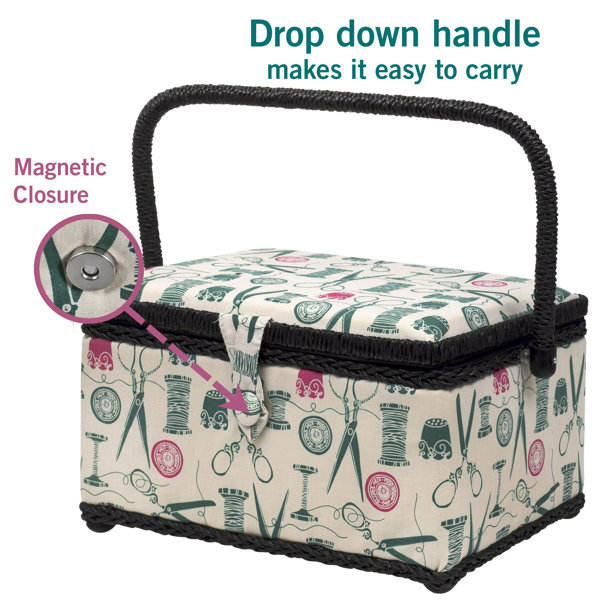 Singer Large (Vintage Spools) Sewing Basket Kit & Reviews | Wayfair