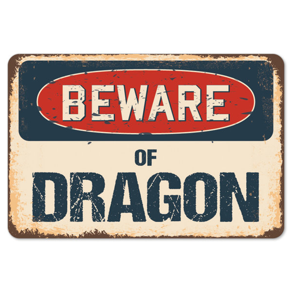 SignMission Decal-Dragon_Beware Of Dragon Rustic Sign Signmission ...
