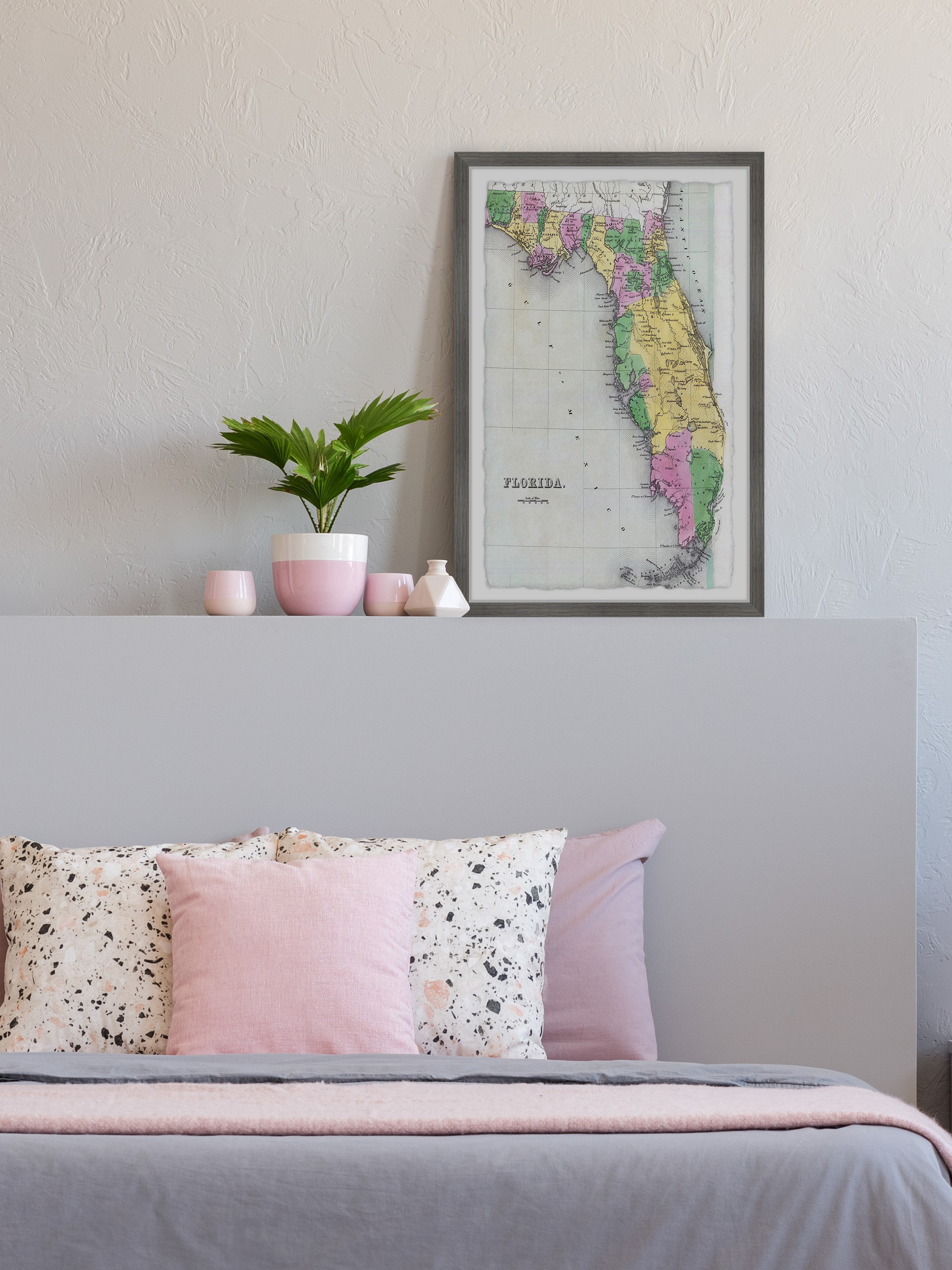 Trinx Map of Florida - Picture Frame Print on Paper | Wayfair