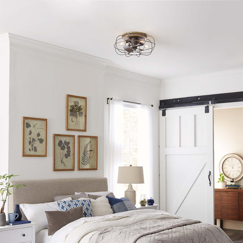 Trent Austin Design® 22" Evaro 3 - Blade Caged Ceiling Fan with Light ...