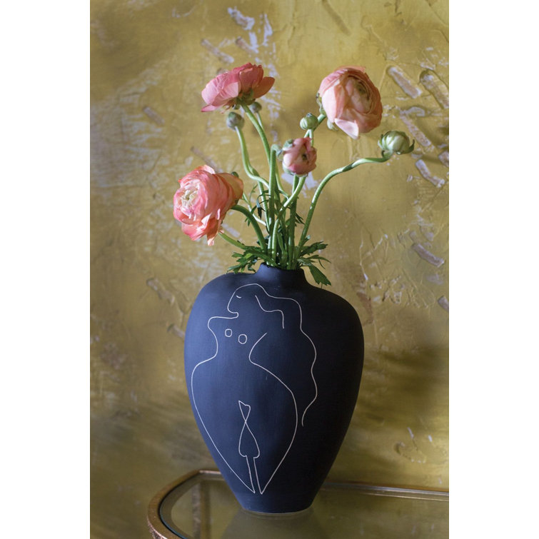 Ivy Bronx Charlie-Mae Handmade Ceramic Table Vase | Wayfair
