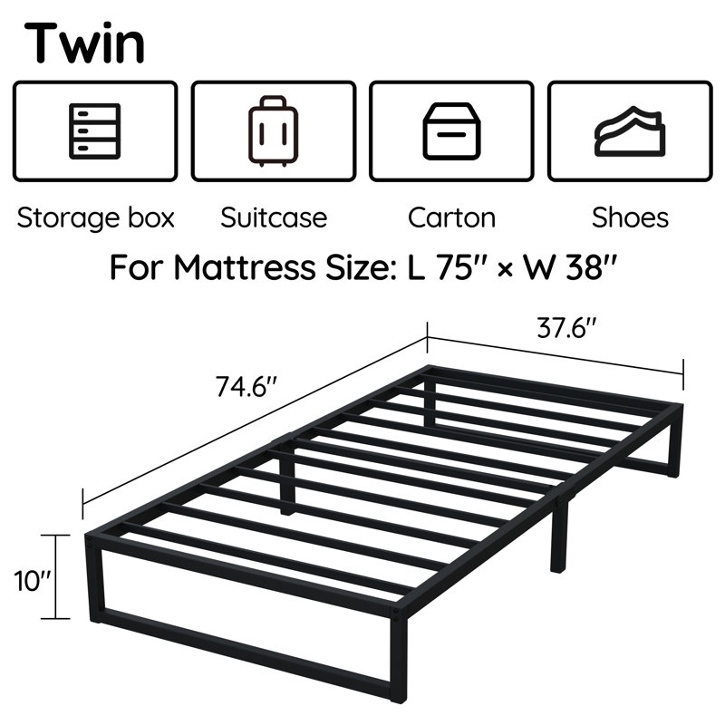 Alwyn Home Leonardtown 10'' Bed Frame | Wayfair