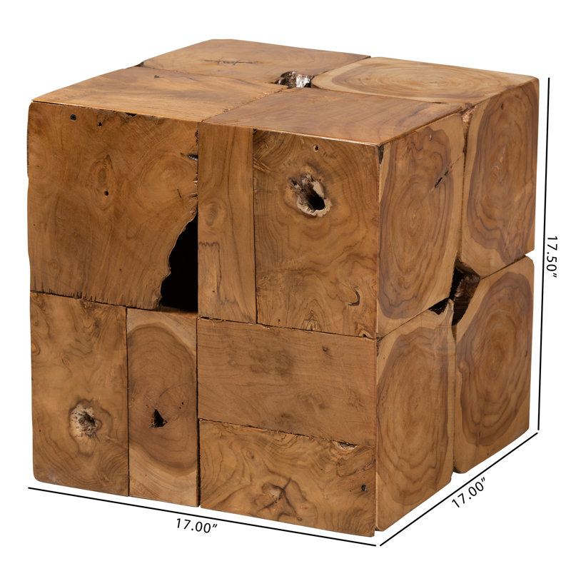 Loon Peak® Cown Solid Wood Block End Table | Wayfair