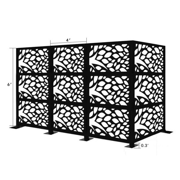 e-Joy 6.17 ft. H x 12.17 ft. W Modular Metal Privacy Screen | Wayfair