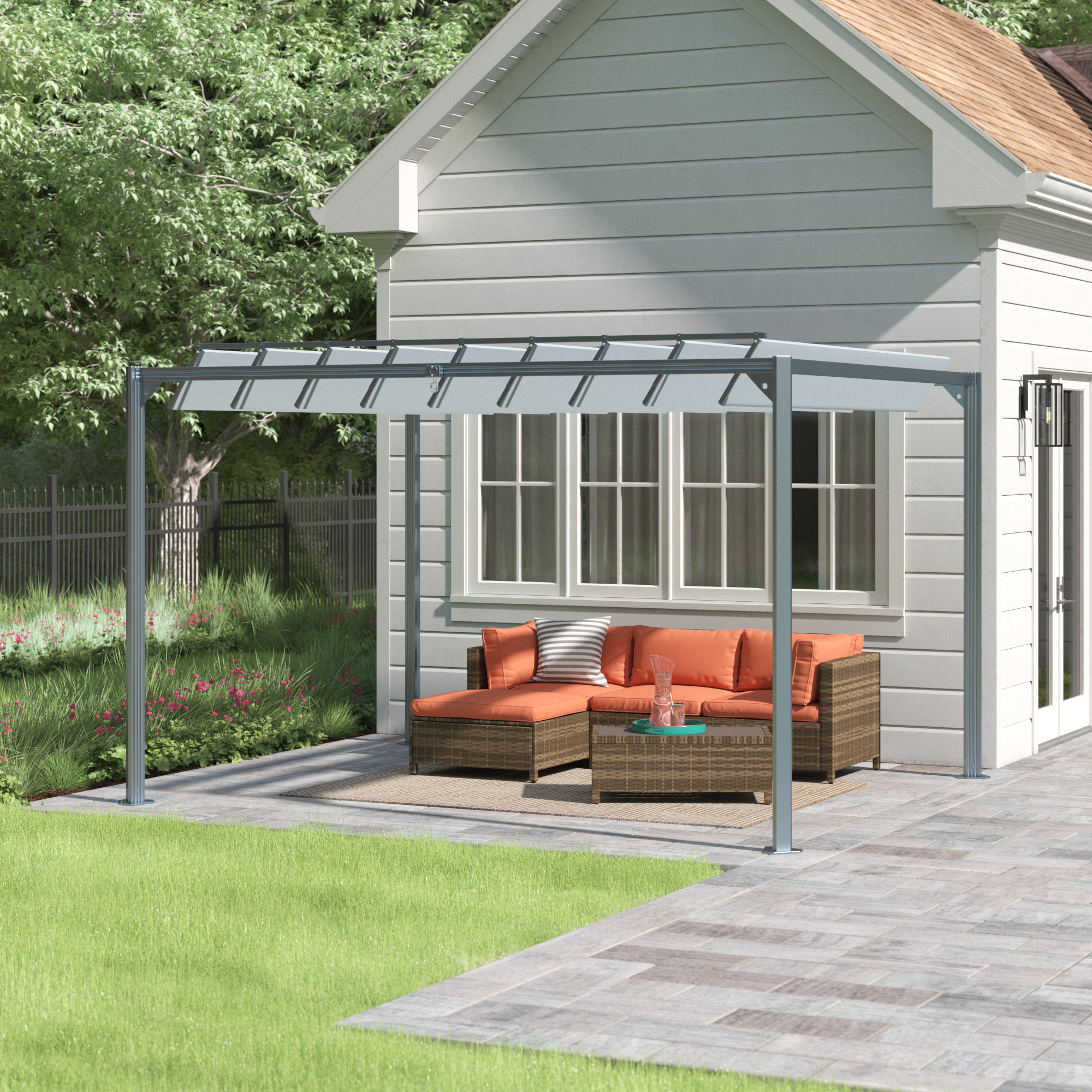 Sol 27 Outdoor Delrick 3 6m X 3m Aluminium Pergola Reviews Wayfair