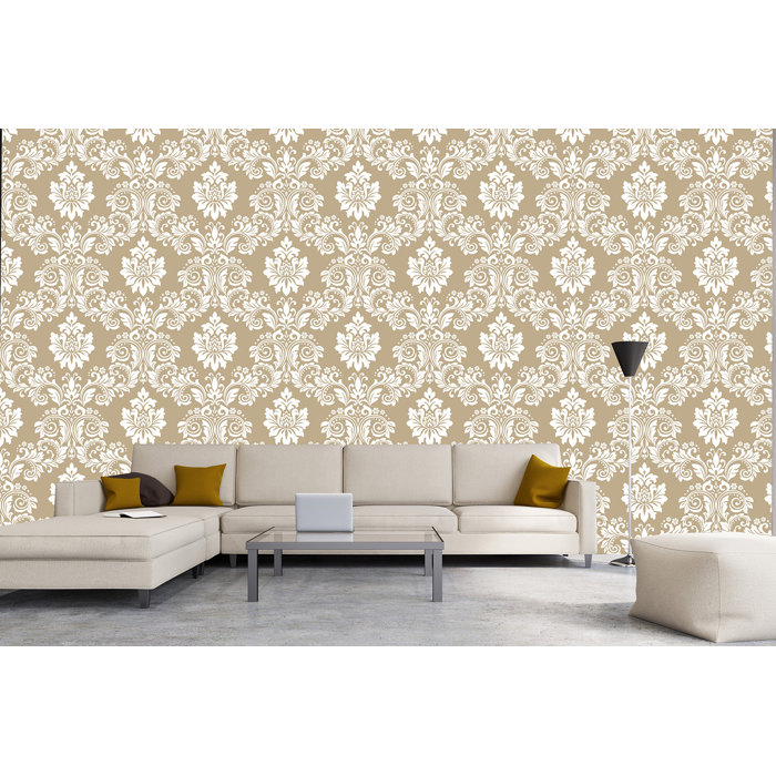Charlton Home® Northcutt Peel & Stick Damask Wallpaper | Wayfair
