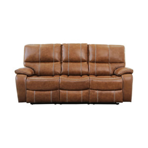 Steelside™ Flagg 86" Genuine Leather Pillow Top Arm Reclining Sofa ...