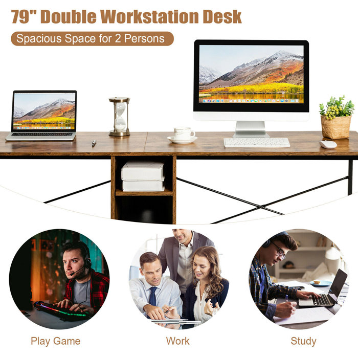 Inbox Zero Nimmons 79'' Desk | Wayfair