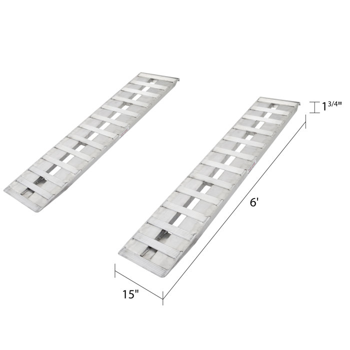 HD Ramps 72" Aluminum Truck Car Auto Trailer Ramps Auto Hauler Hook ...