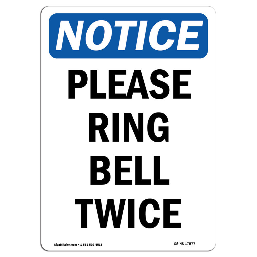 SignMission Please Ring Bell Twice Sign | Wayfair