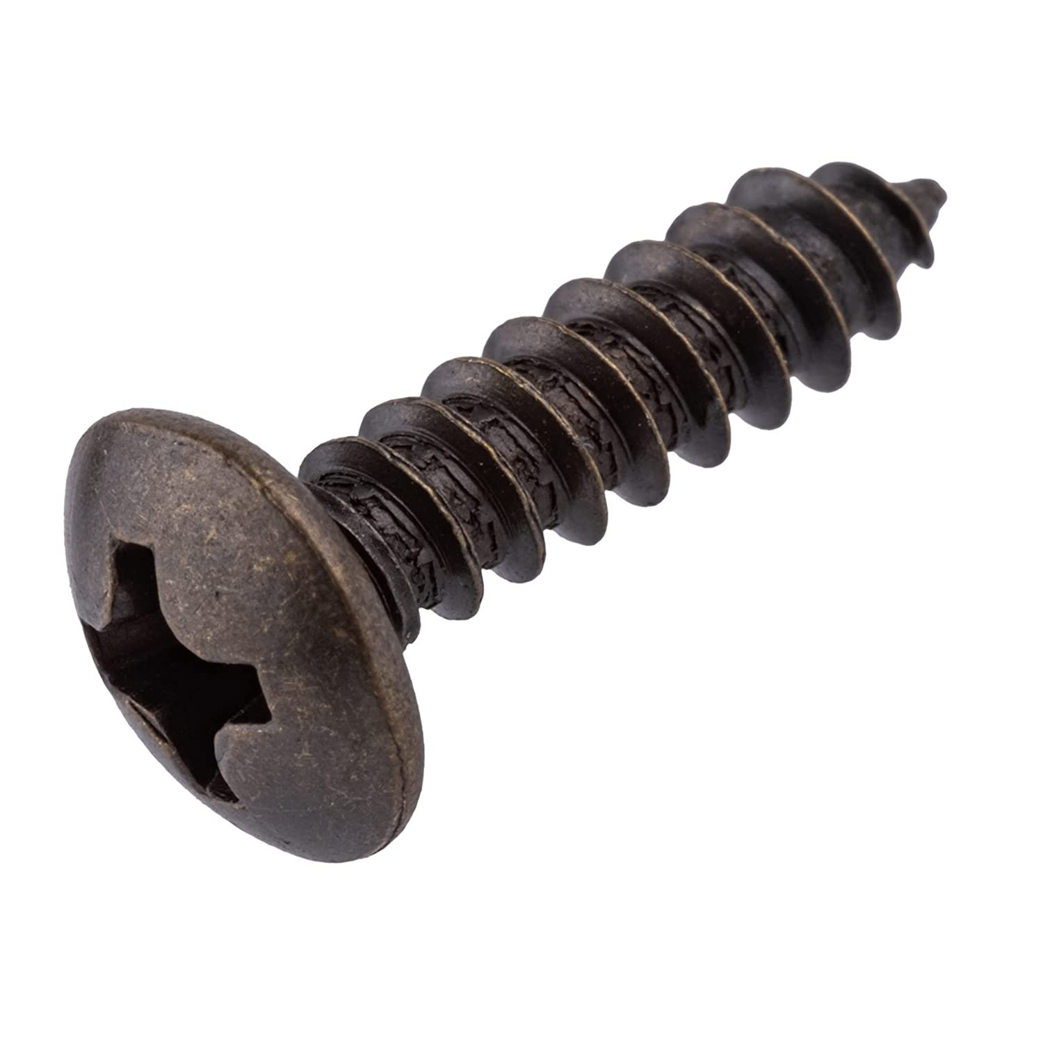 UNIQANTIQ HARDWARE SUPPLY #5 x 1/2" Antique Brass Round Head Phillips ...