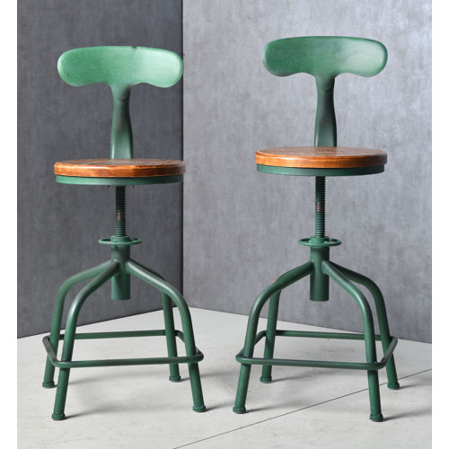 Topower Swivel Solid Wood Adjustable Height Stool | Wayfair