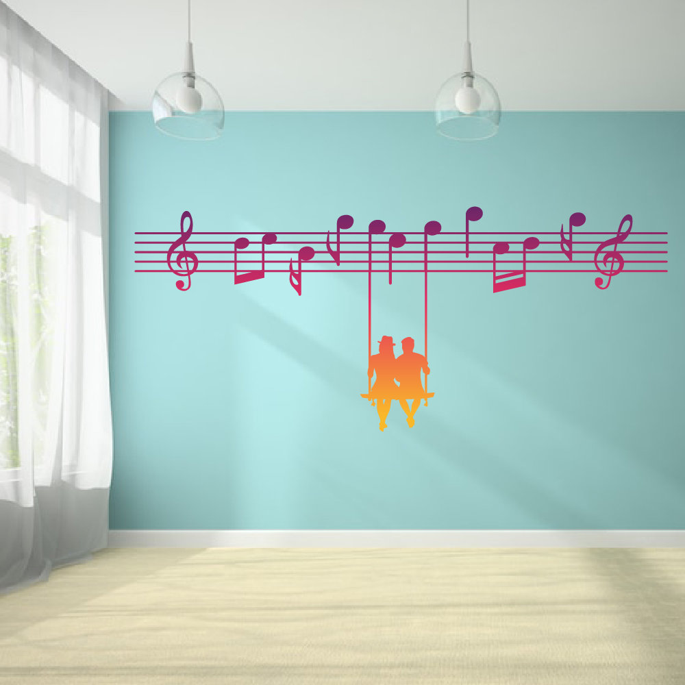 Trinx Musical Note Keys Wall Decal | Wayfair