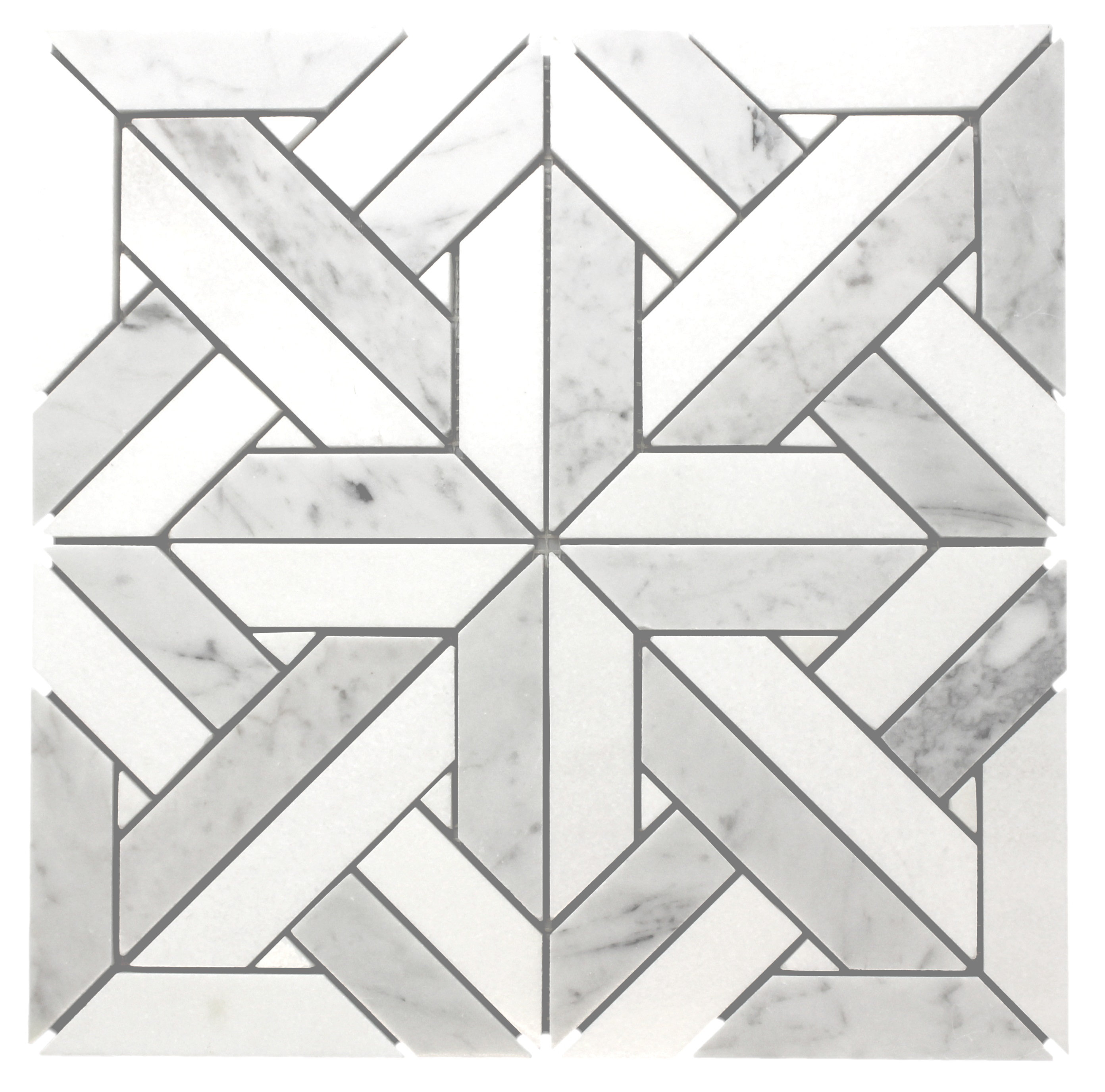Atelier Tile 12" x 12" Natural Stone Marble Interwoven Mosaic Wall ...