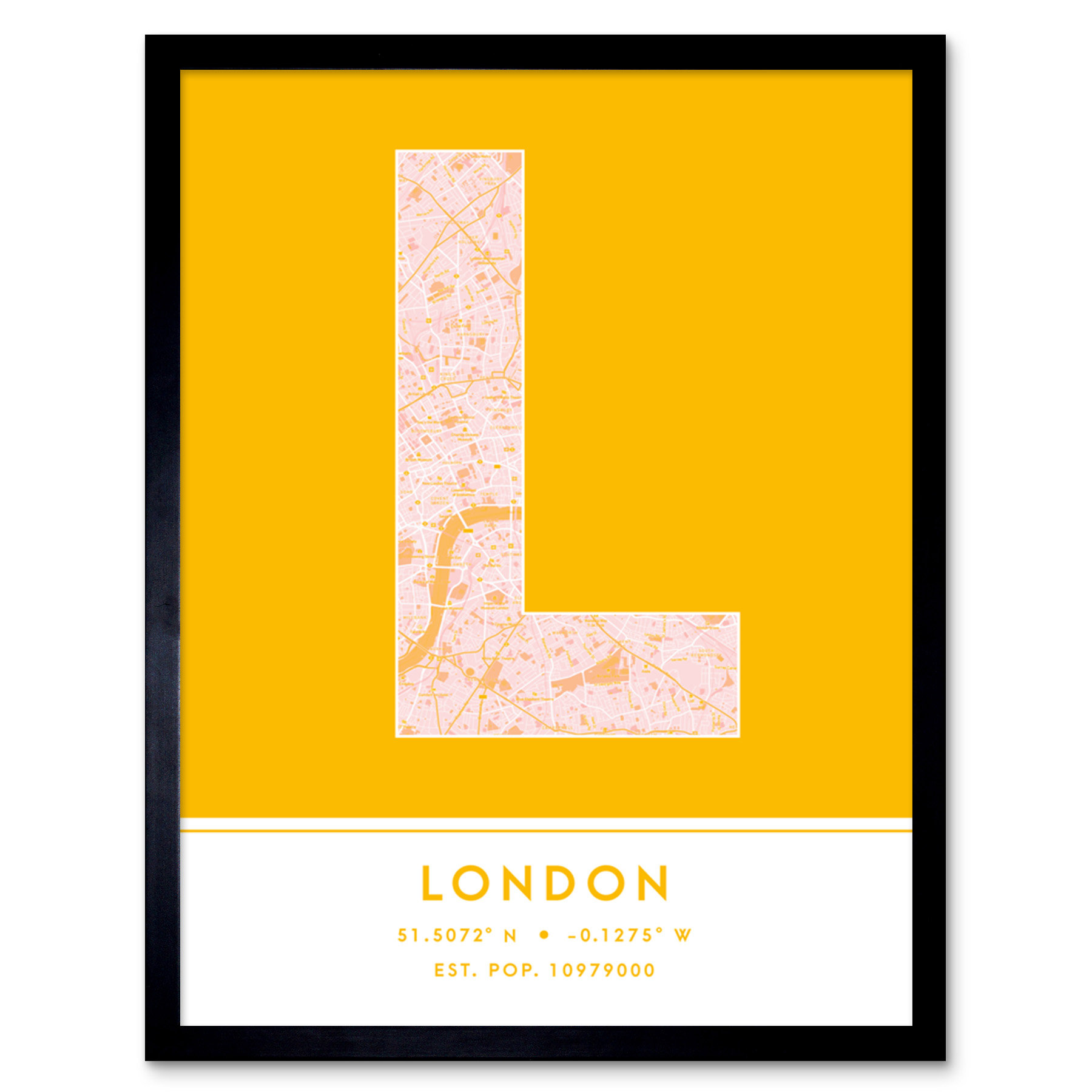 Wee Blue Coo London City Map London Yellow by Wee Blue Coo - Picture ...