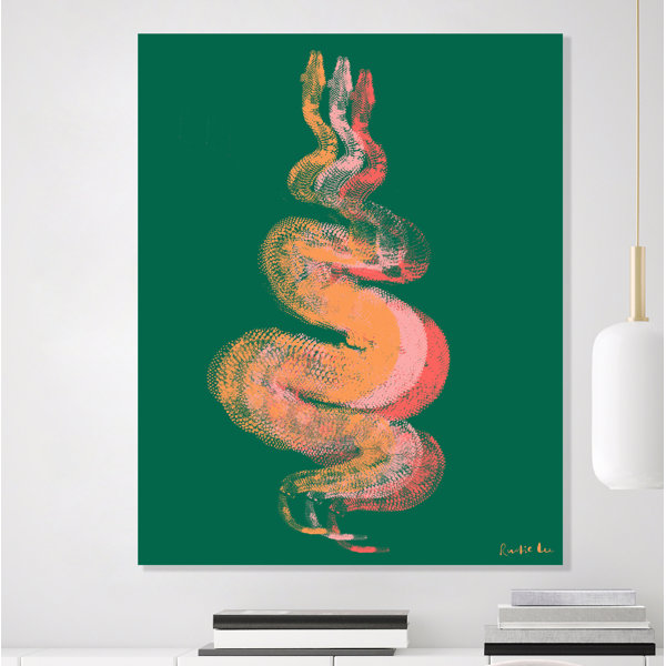Rudie Lee Python Gyotaku No. 01 (Corals Green) by Rudie Lee - Print ...