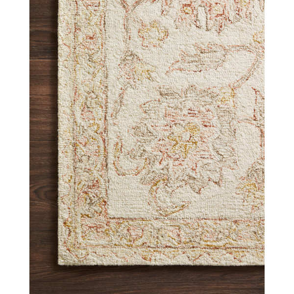 Aden Handmade Wool Ivory/Blush Rug & Reviews | Birch Lane