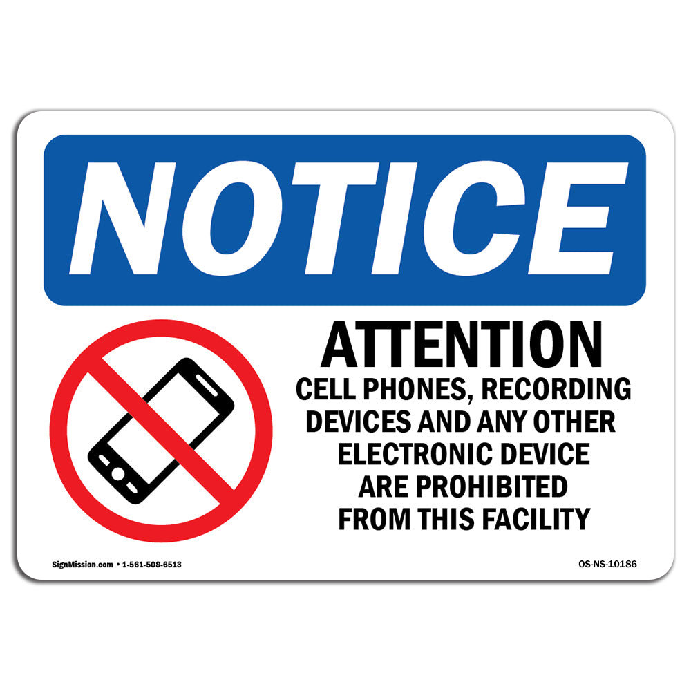 SignMission Attention Cell Phones Recording Sign | Wayfair