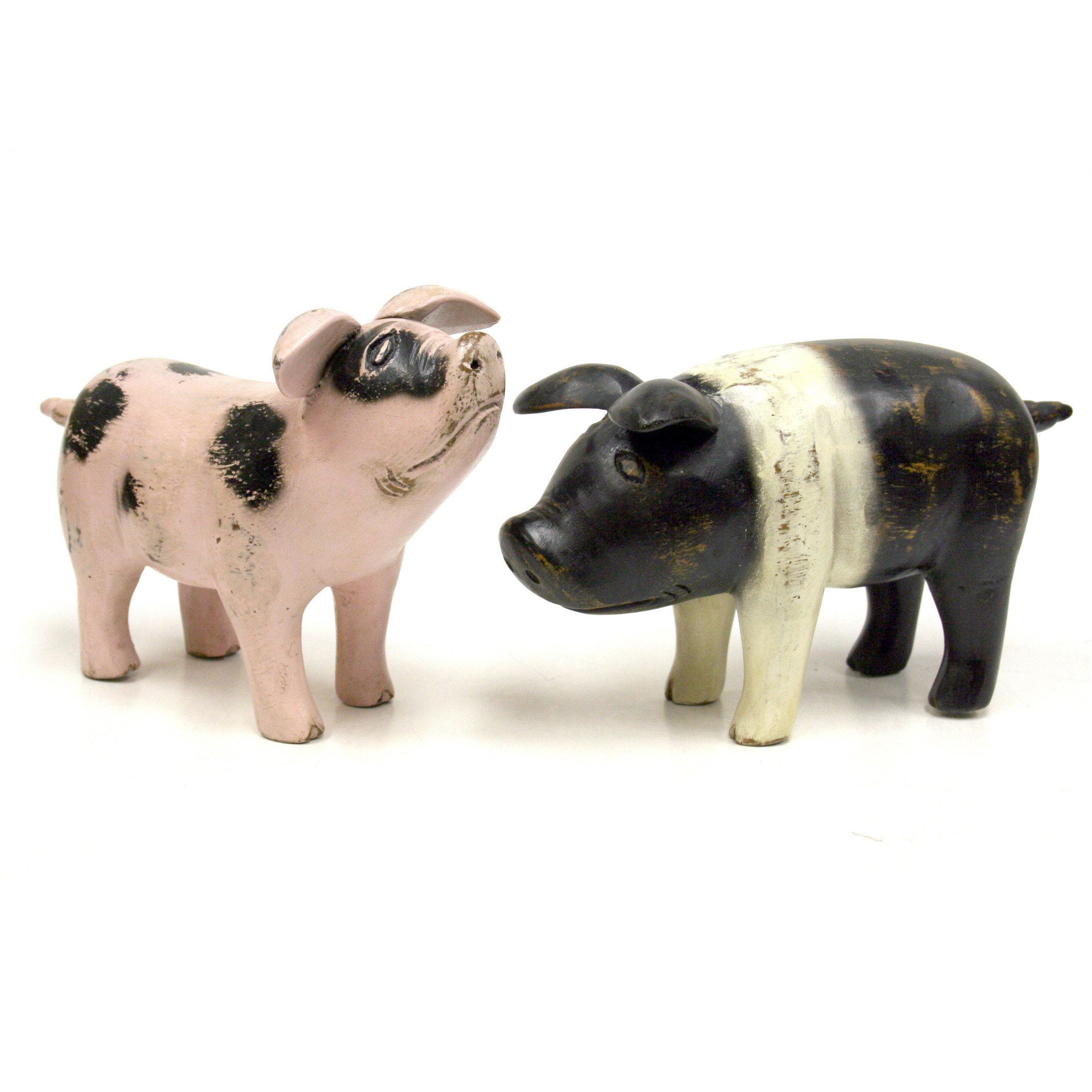 Rosalind Wheeler 2 Piece Engle Bamboo Root Pigs Figurine Set | Wayfair