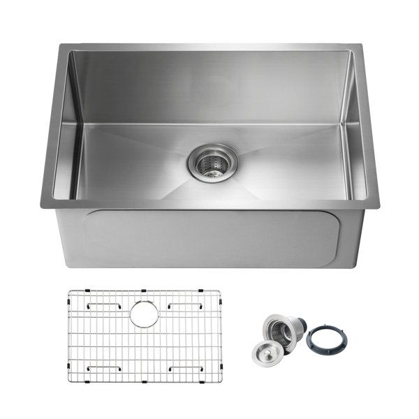 KIBI USA KIBI 18'' W Single Bowl Stainless Steel Undermount Kitchen ...