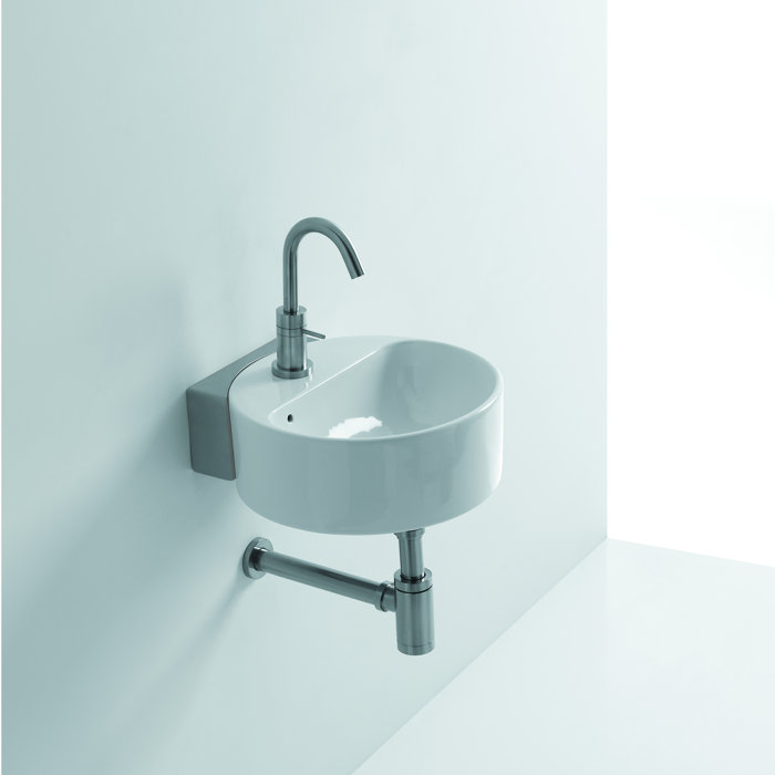 WS Bath Collections Normal 13.8'' White Ceramic Circular Wall Mount ...