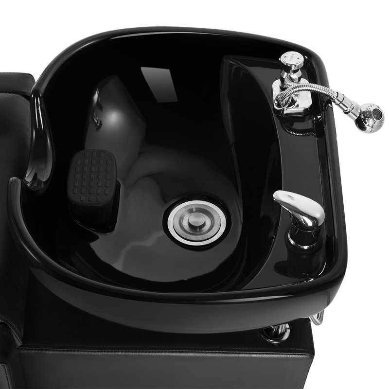 Artist Hand 70'' L x 25'' W Black Free Standing Shampoo Sinks with ...