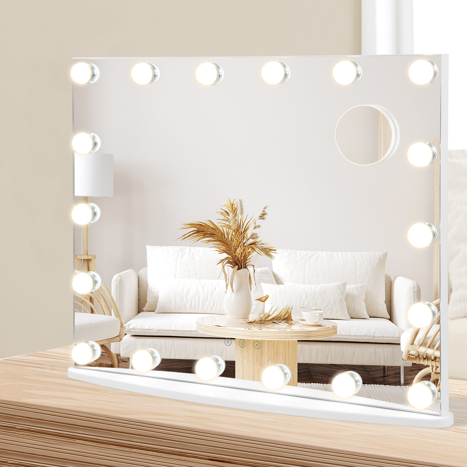 Latitude Run Wall-Mounted Large Vanity Mirror With Magnifying Mirror ...
