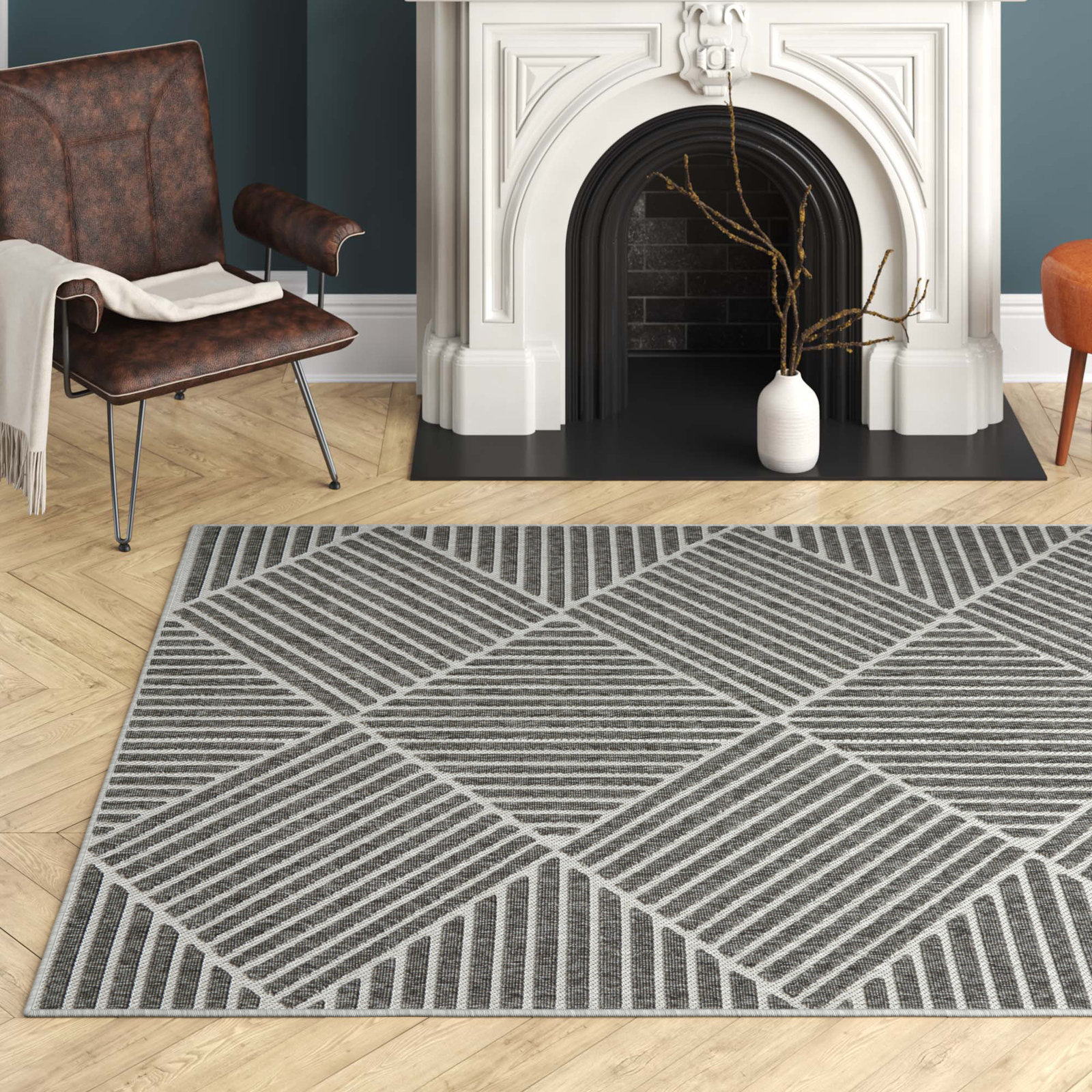 Mercury Row® Mira Dark Gray Indoor/Outdoor Rug & Reviews | Wayfair