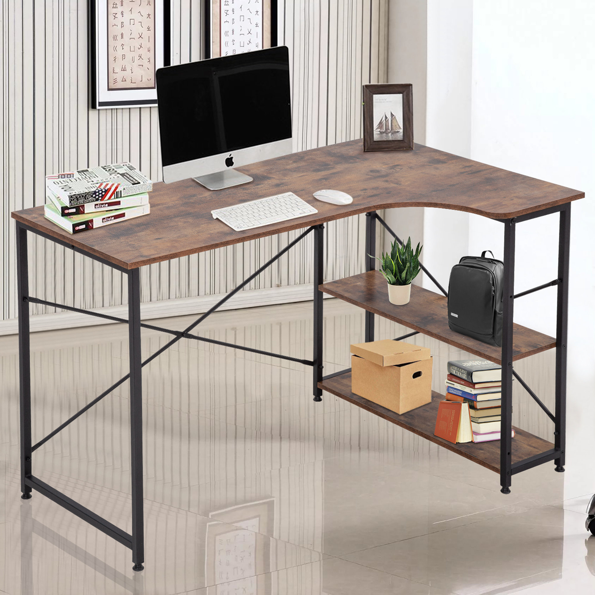 Inbox Zero L-Shape Desk & Reviews - Wayfair Canada